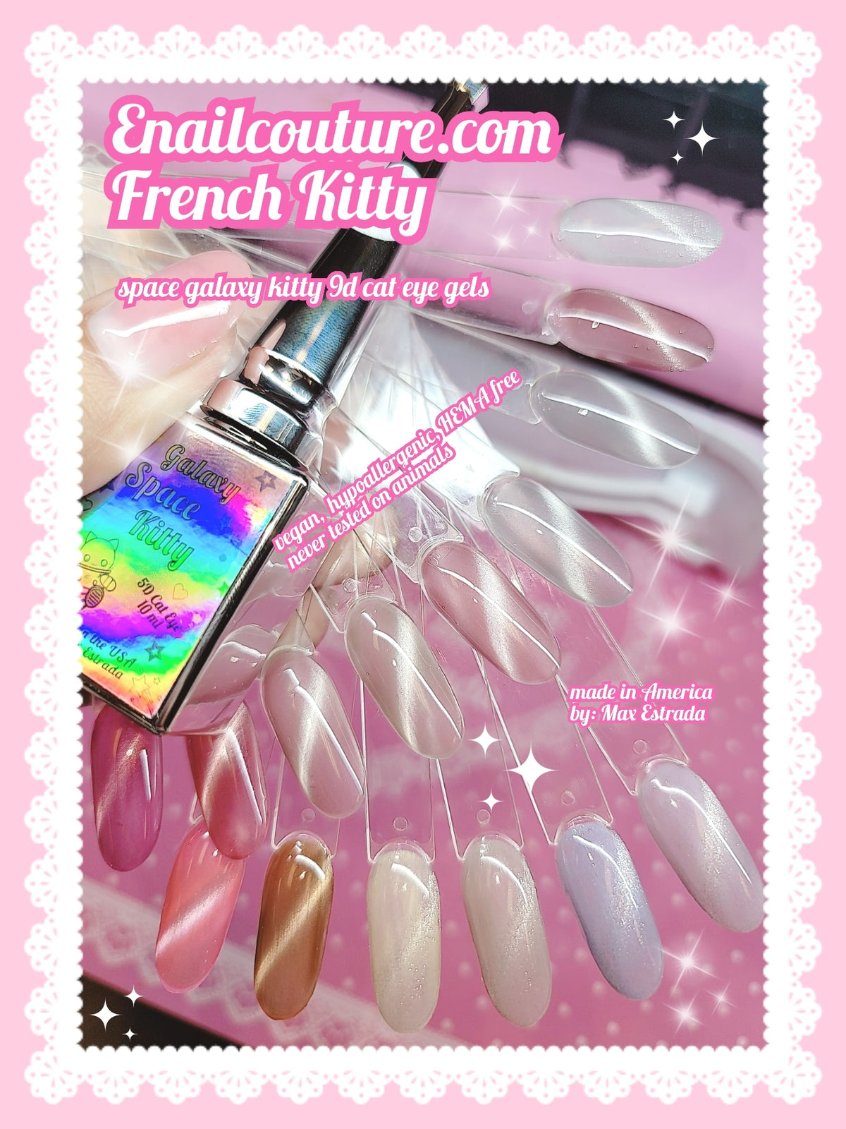 French Kitty (9d Cat Eye Gel Nail Polish Colors Shimmer Glitter with M | enailcouture