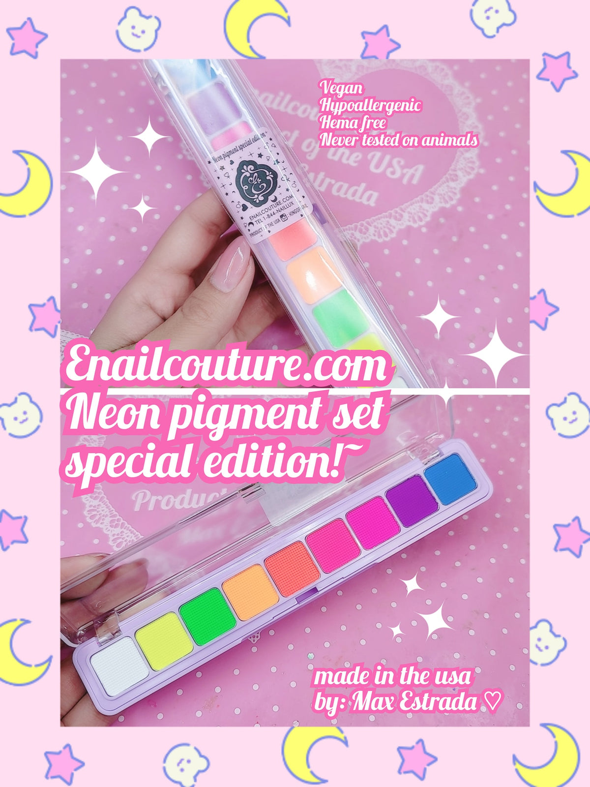 Neon Pigment Special Edition Set (Colors Nail Pigment Powder Set, neon ...