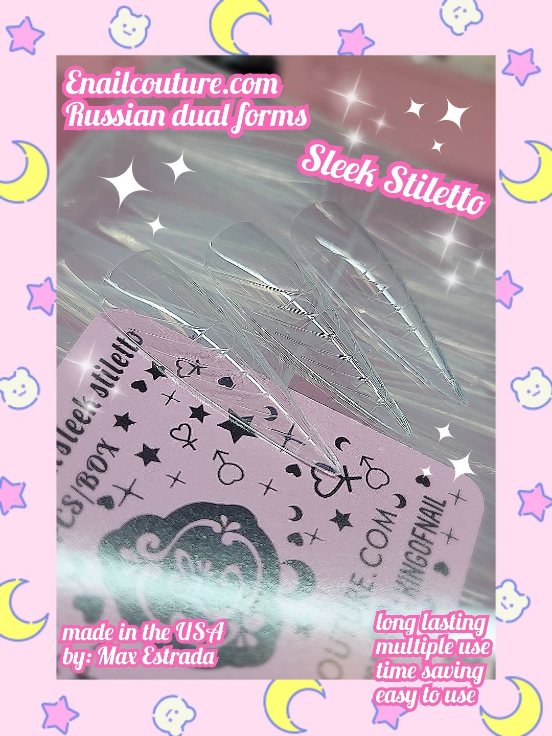 Sleek Stiletto Russian Dual Forms!~ (Dual Nail Forms,Pointed Shape Ext ...