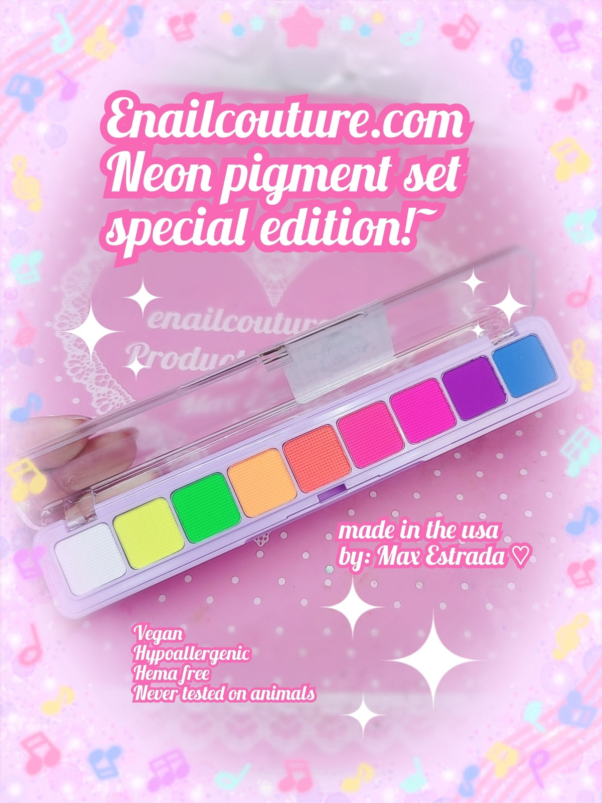 Neon Pigment Special Edition Set (Colors Nail Pigment Powder Set, neon ...