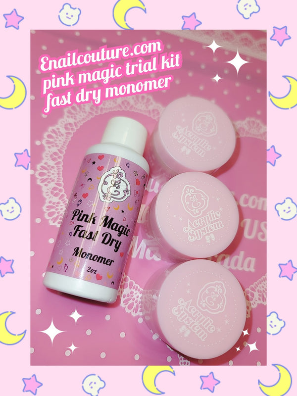 Pink Magic Trial Kit (Acrylic Nail Kit Acrylic Powder and Professional ...