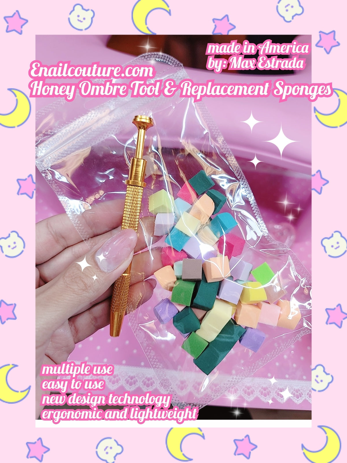 Honey Ombre Tool and Sponge Replacement (Soft Nail Sponges for Ombre ...