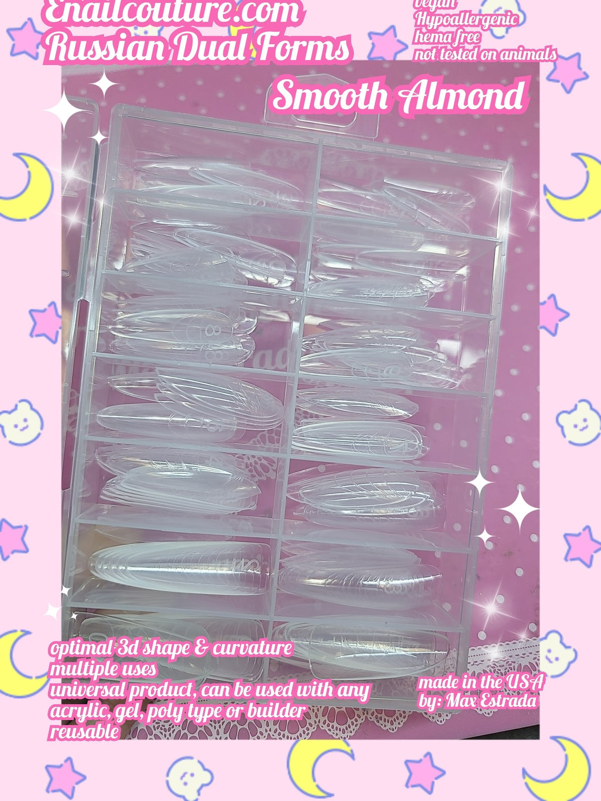 Smooth Almond Russian Dual Forms!~ (Dual Nail Forms,Pointed Shape Exte ...