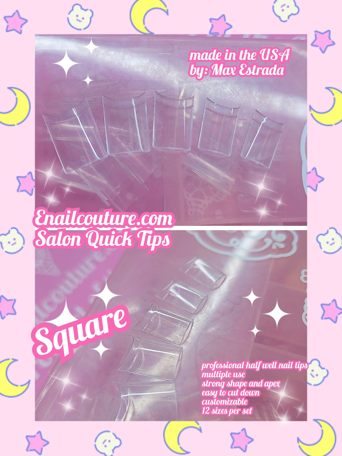 Salon Quick Square Nail Tips (square Nail Tips for Acrylic Nails, XS s ...