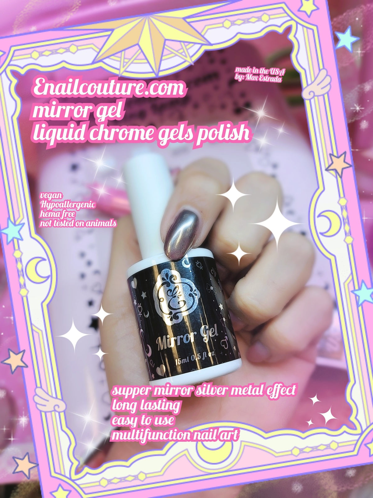 Mirror Gel !~ 15ml (Chrome Gel Nail Polish Metallic Gel Nail Polish, S ...