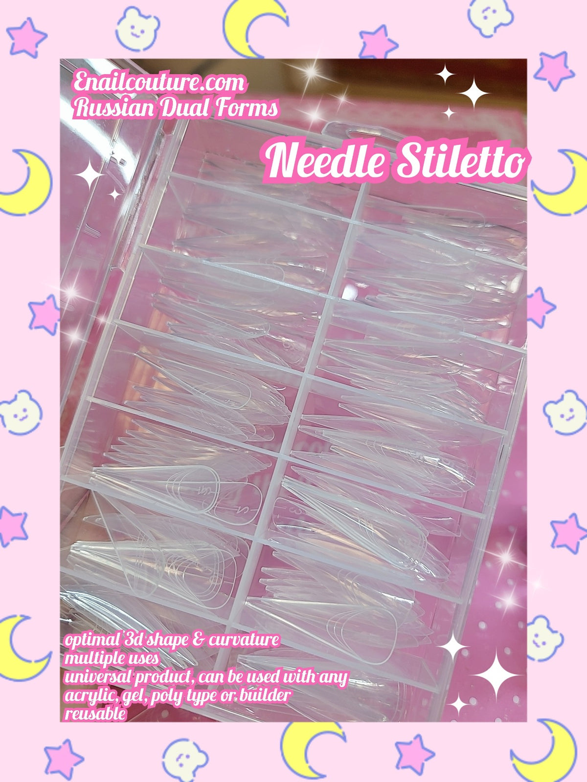 Needle Stiletto Russian Dual Forms!~ (Dual Nail Forms,Pointed Shape Ex ...