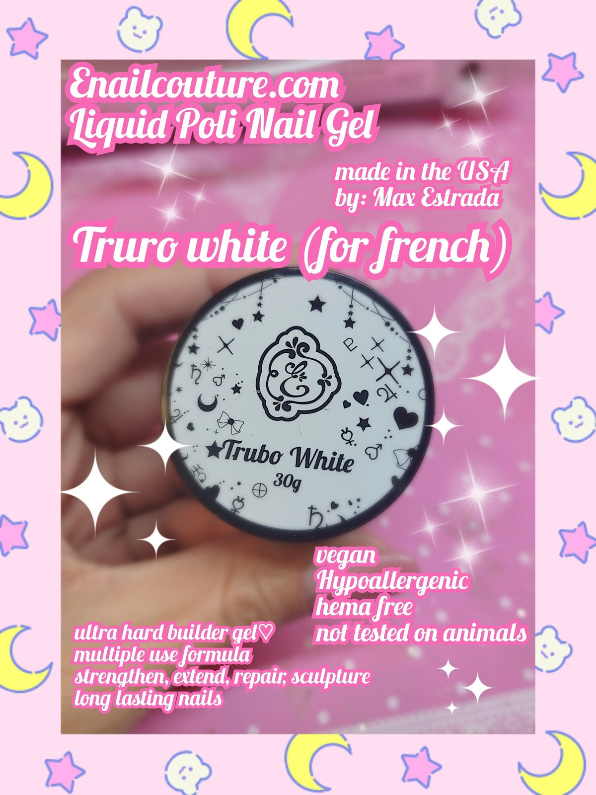 Turbo White Liquid Poli Nail Gel (Ultra Hard Builder Nail Gel: 30 g Cl ...