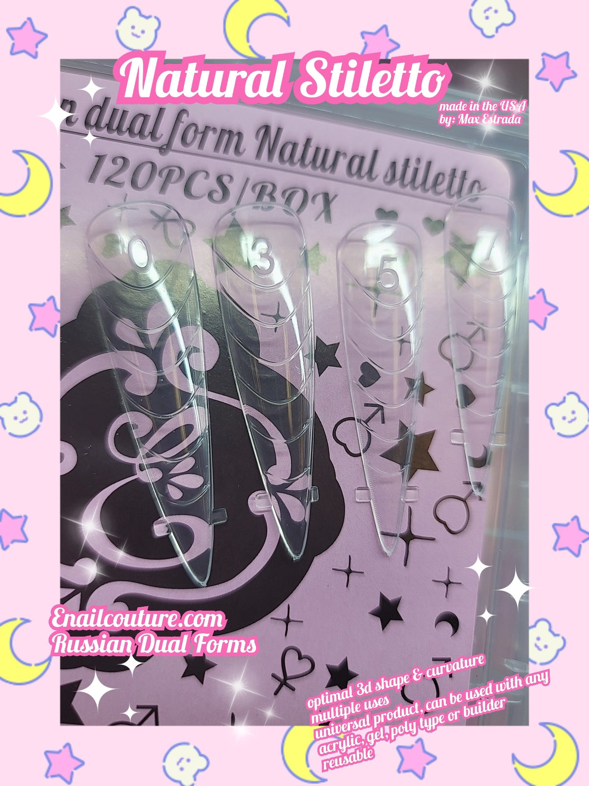 Natural Stiletto Russian Dual Forms!~ (Dual Nail Forms,Pointed Shape E ...