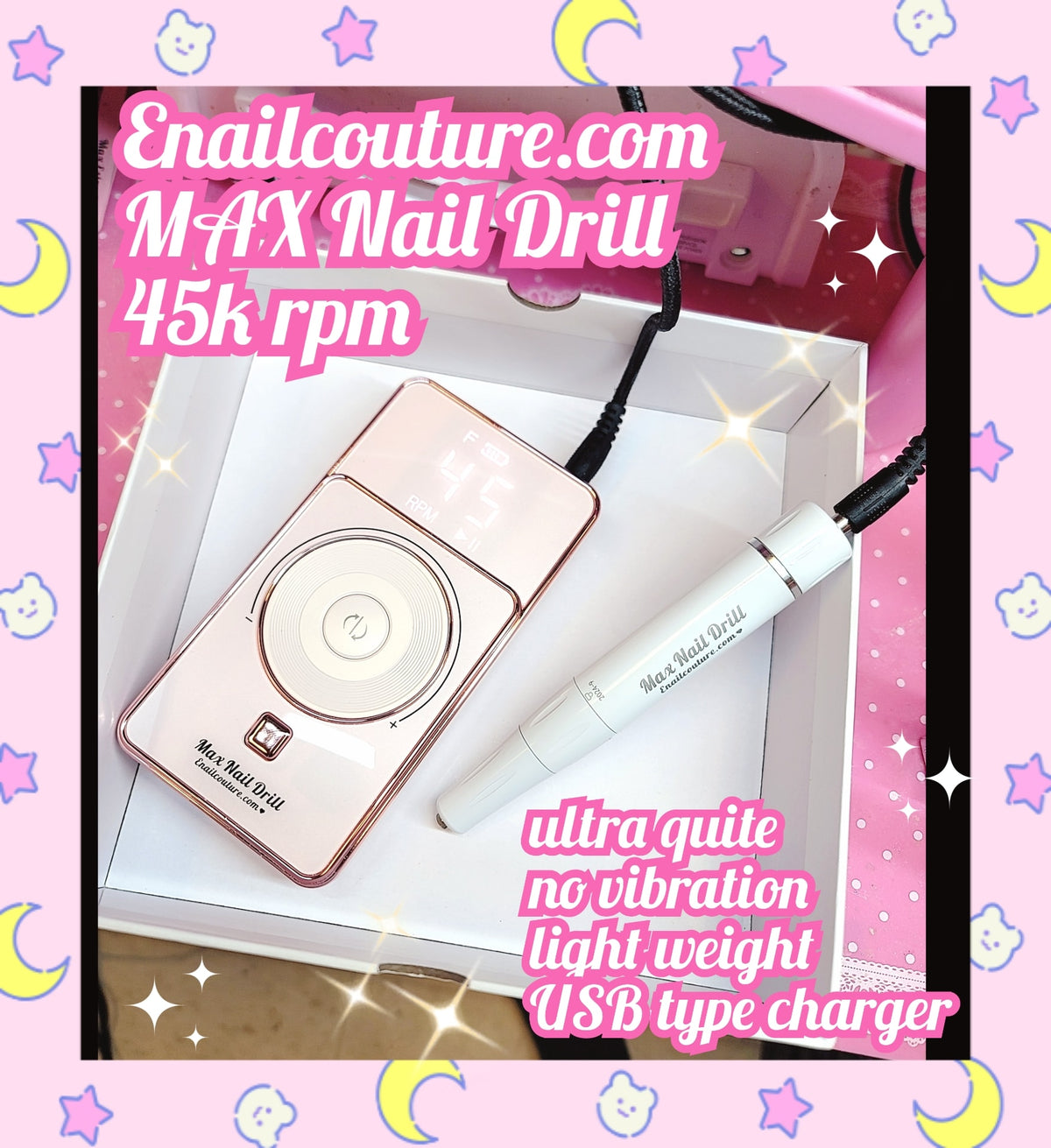 Max Nail Drill 45k rpm (Low Noise, Low Heat, Low Vibration, Profession ...