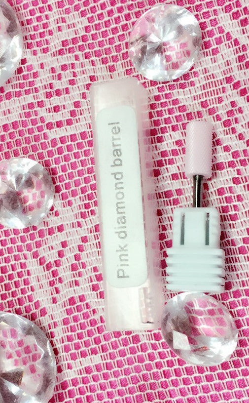 The Pink Diamond Barrel Nail Drill Bit | enailcouture