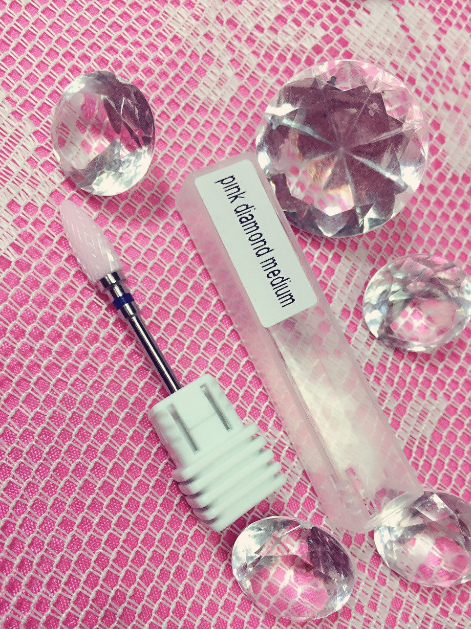 The Pink Diamond flame medium Nail Drill Bit | enailcouture