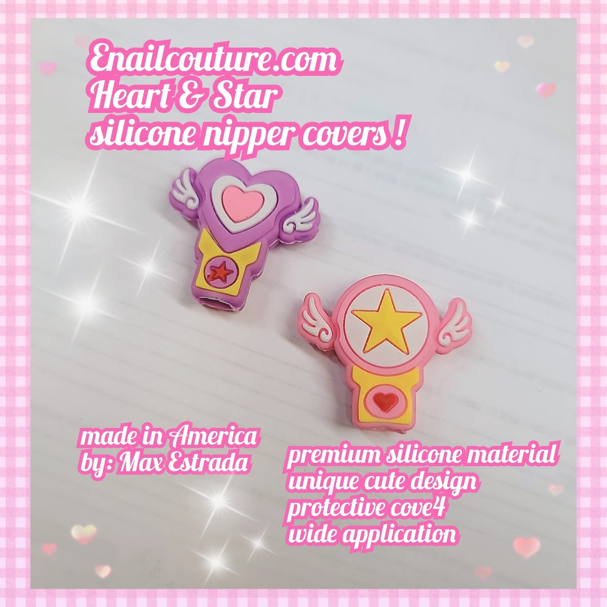 Heart & Star cute Shape Silicone Nipper Cover Protective Sleeve Cases ...