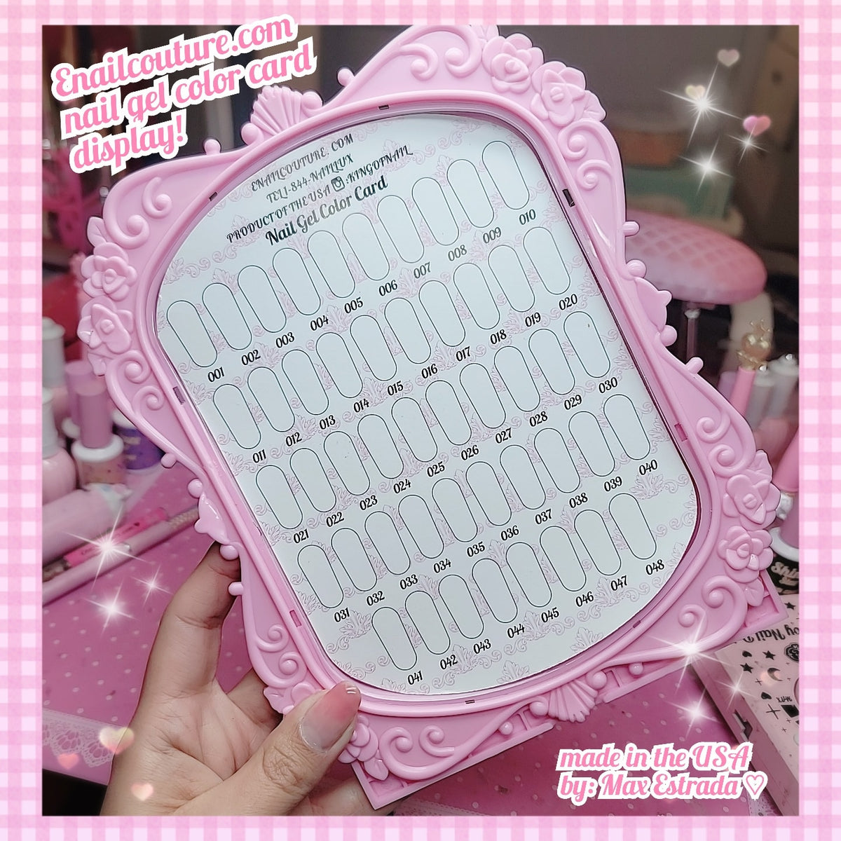 Pink color card ! (Nail Gel Polish Display Board, Nail Art Tips Chart ...