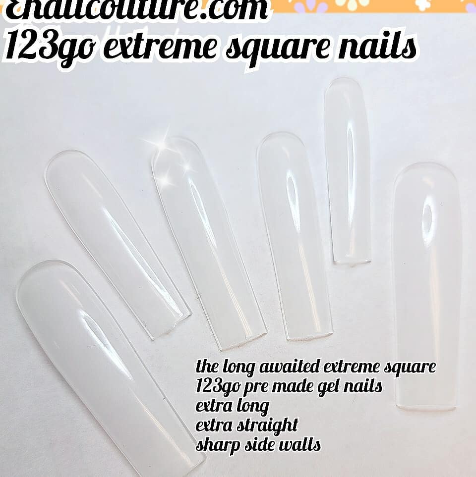 123 Go! Nails (pre made full coverage gel nail tips) (Full Cover False ...