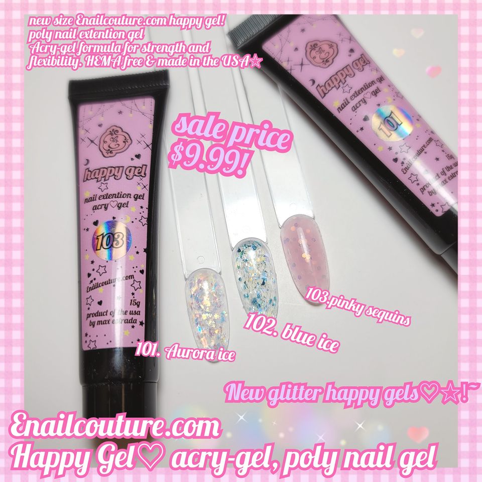 Happy Gel , Acry-Gel (Poly Nail Gel Builder 15gram Nail Extension Gel ...
