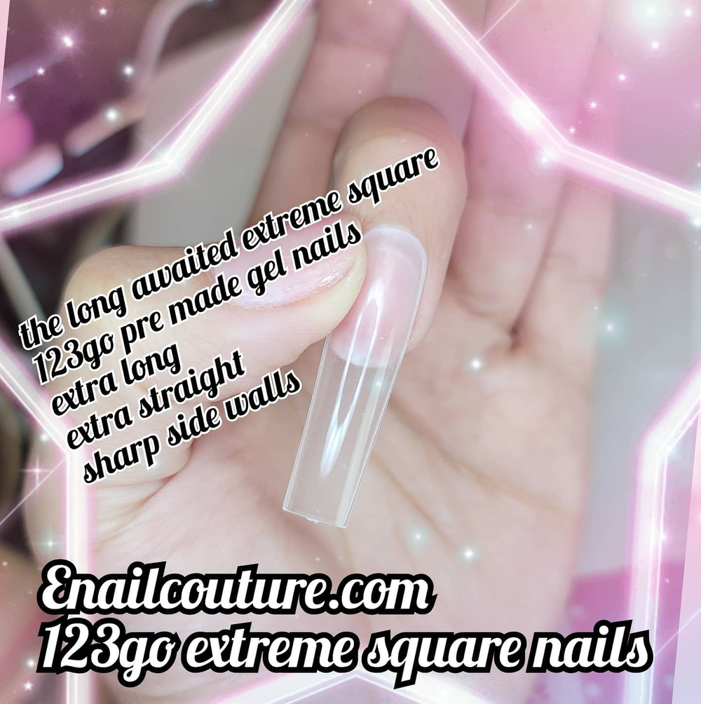 123 Go! Nails (pre made full coverage gel nail tips) (Full Cover False ...