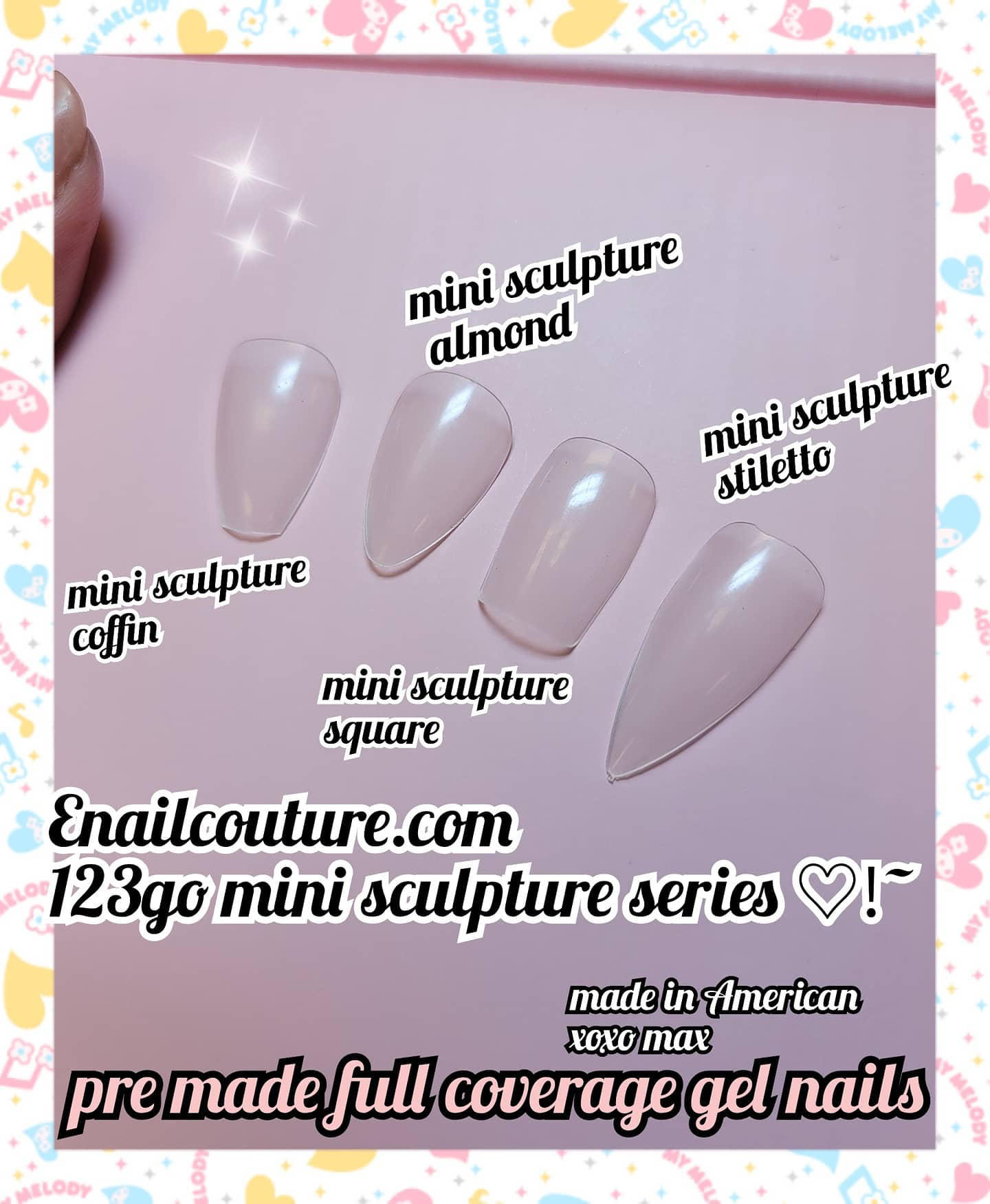 123 Go! Nails (pre made full coverage gel nail tips) (Full Cover False ...