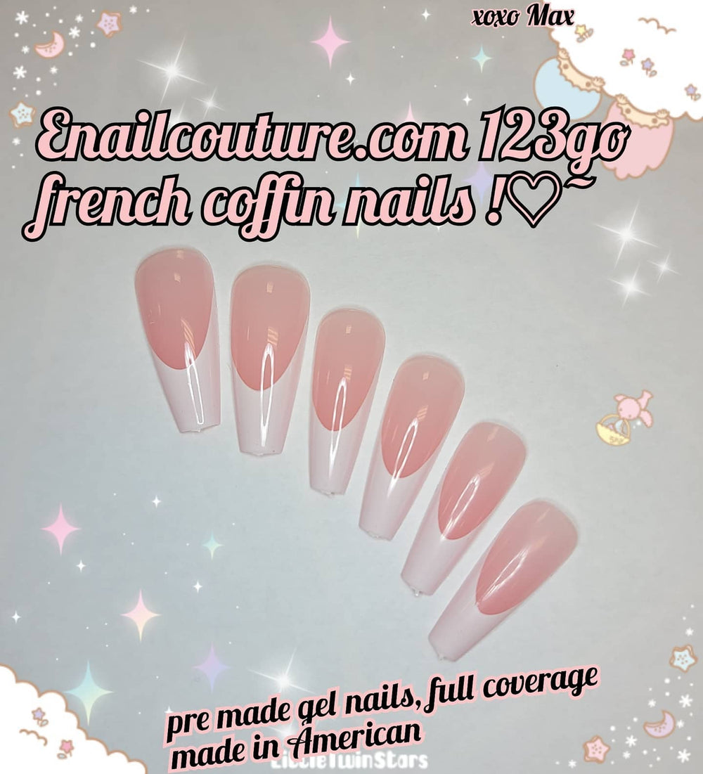 123 Go! Nails (pre made full coverage gel nail tips) (Full Cover False ...