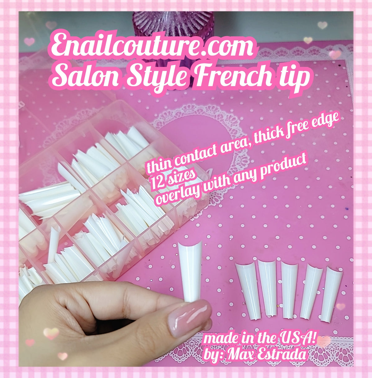 Salon French tips (white Acrylic Coffin Nail Tips French Nail Tip Fake ...