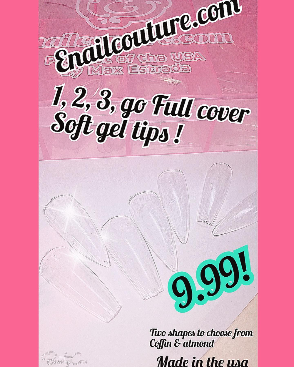 123 Go! Nails (pre made full coverage gel nail tips) (Full Cover False ...