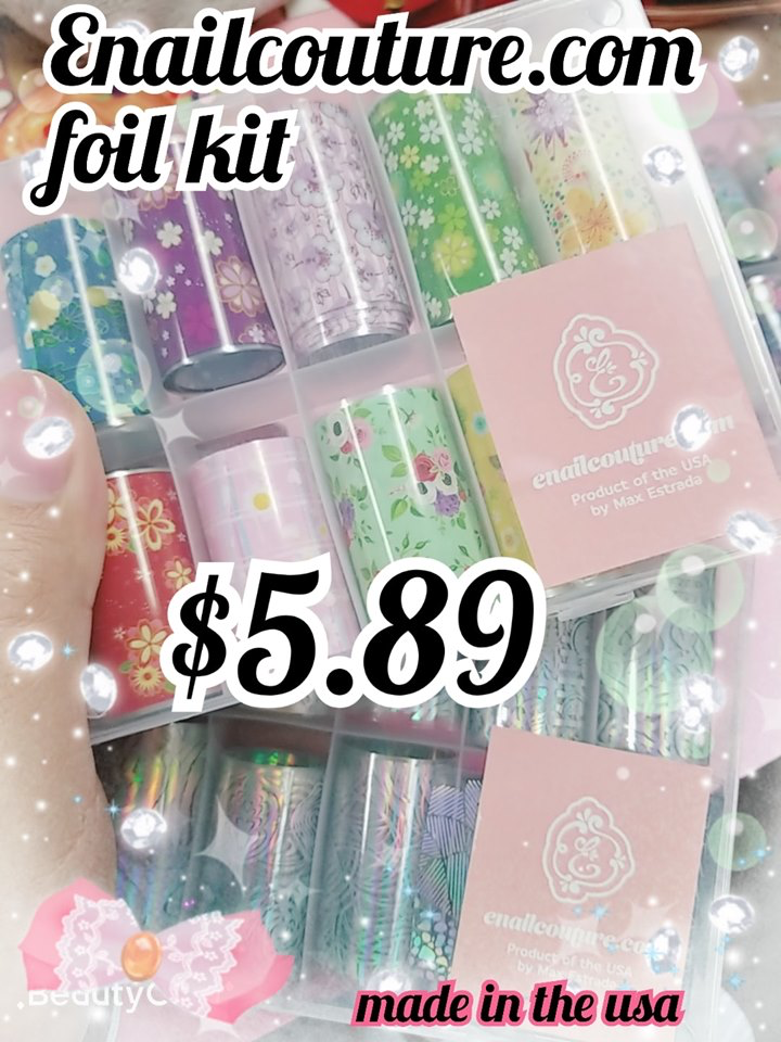 Foil Kit !~ (Sheets Nail Art Foil Transfer Stickers Kit Laser Flower N ...
