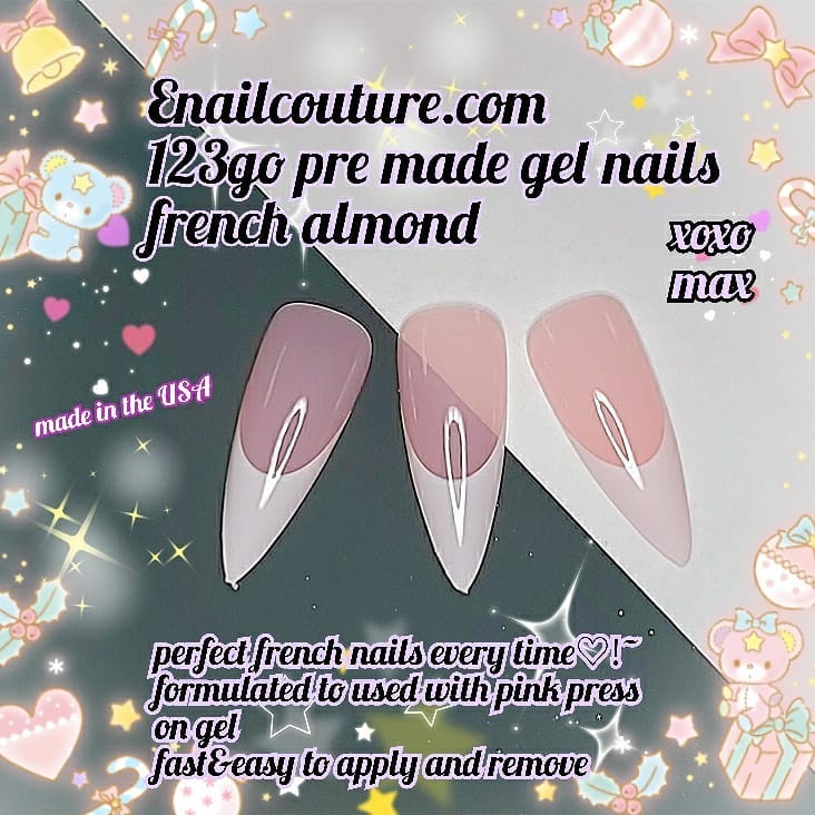 123 Go! Nails (pre made full coverage gel nail tips) (Full Cover False ...