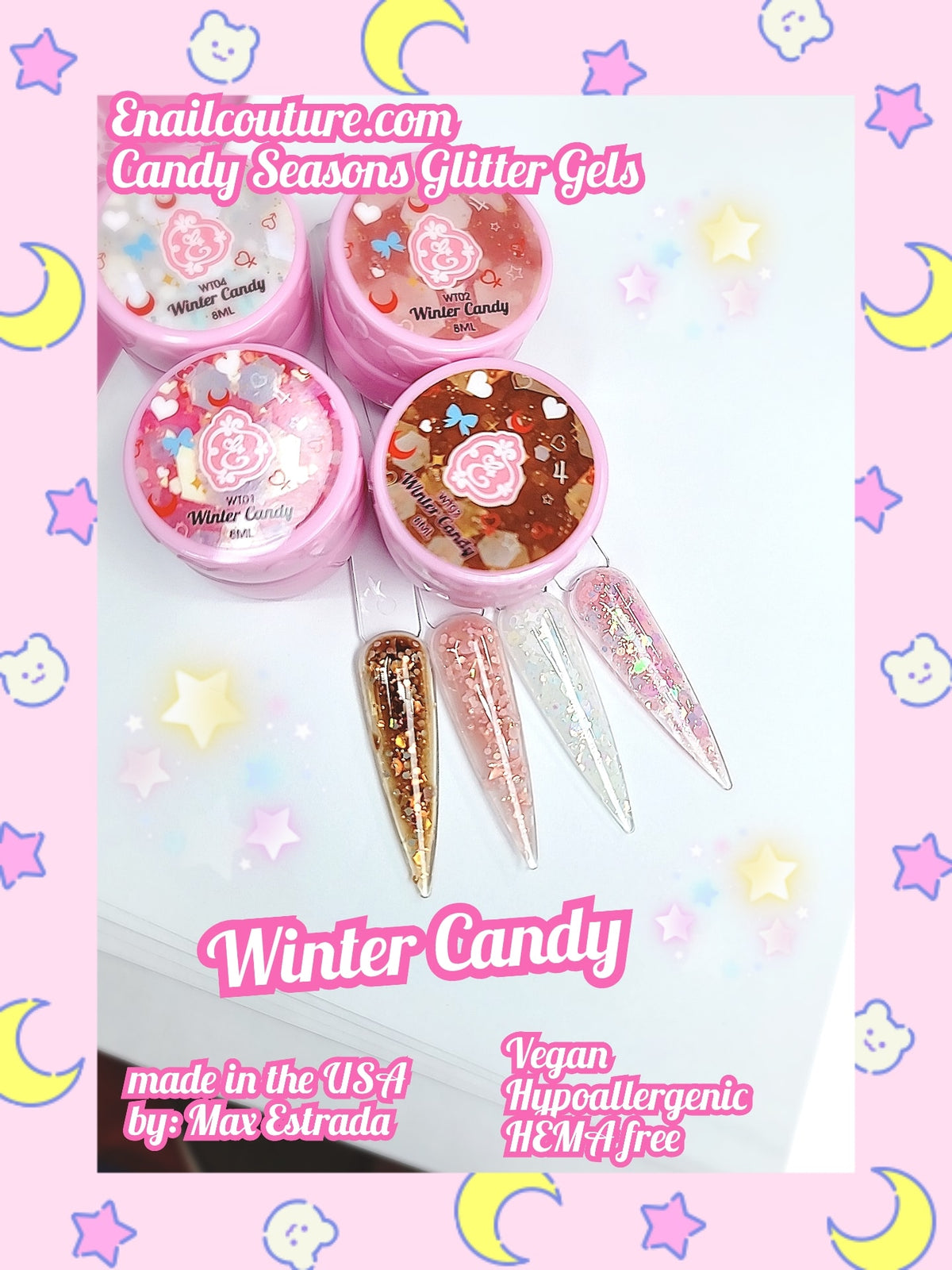 Candy Seasons Glitter Gels (Glitter Gel Nail Polish Kit- 4 Colors Holi ...